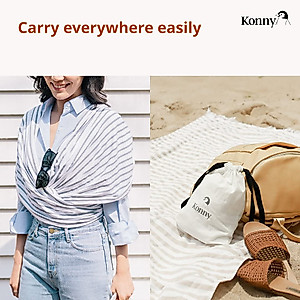 Konny Baby Carrier Elastech Luxury Carrier Wrap, Easy to Wear Baby Wrap Carrier, Perfect Essentials Cloths for Newborn Babies up to 44 lbs, (Lavender, L)