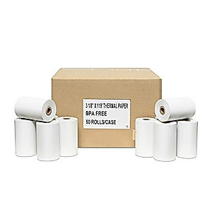 50 Roll of 3 1/8" x 119' Thermal Cash Register Paper First Data FD100 FD200 FD300