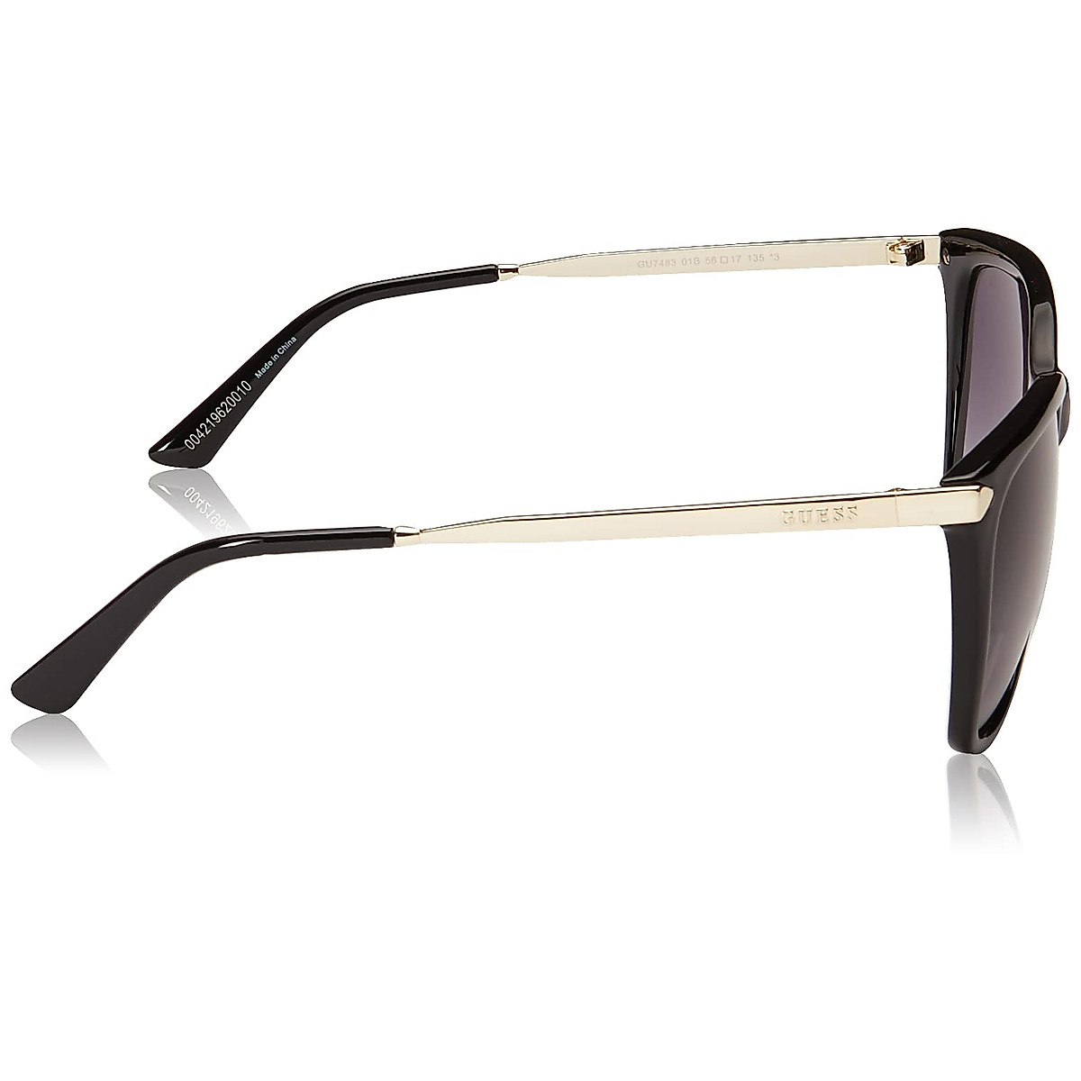 GUESS womens Classic Sunglasses, Shiny Black, 56 17 135 US