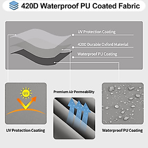 OutdoorLines Waterproof Outdoor Patio Sectional Cover - UV Resistant & Windproof L-Shaped Patio Furniture Covers for Deck, Lawn and Backyard, 420D Heavy Duty Couch Cover, Left Facing, 83"x104", Gray