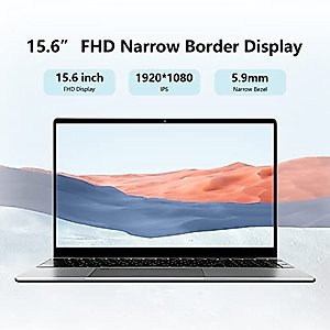 VGKE [Windows 11 Home] B15 Windows 11 Laptop with Fingerprint Reader, 15.6" Full HD 1920*1080 IPS, Intel Celeron J4125 Processor, 12GB RAM LPDDR4, 256GB SSD, Backlit Keyboard