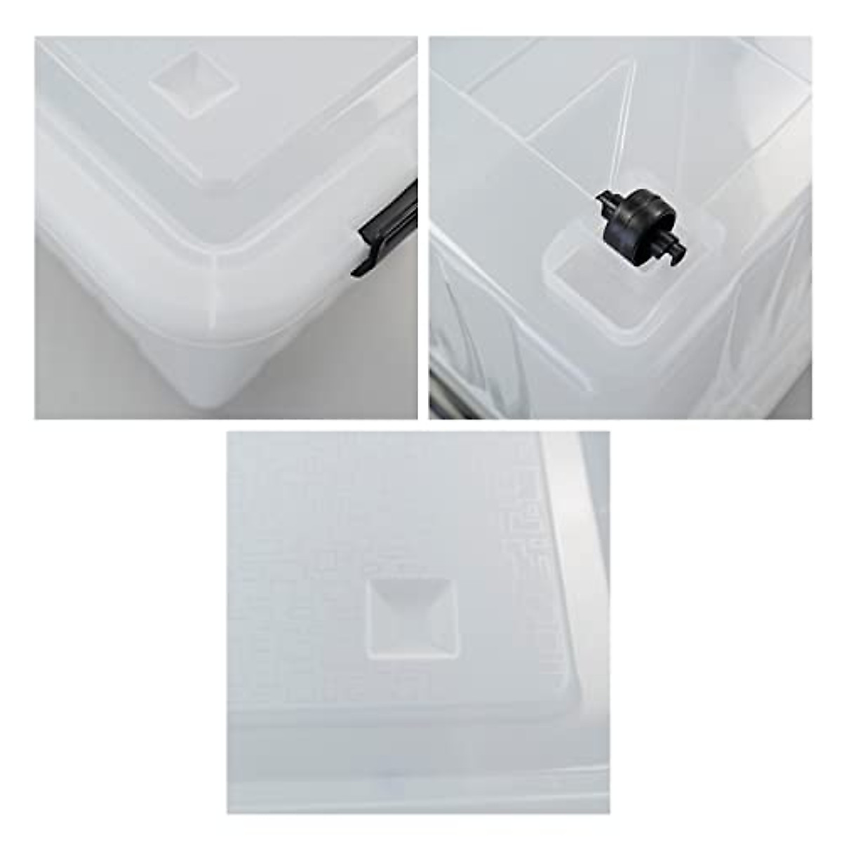 Wekioger Large Plastic Storage Box with Wheels, Set of 4, 32 Quart Latch Storage Bin