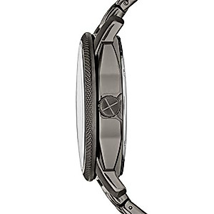 Fossil Men's Machine Quartz Stainless Steel Three-Hand Watch, Color: Smoke (Model: FS4774)