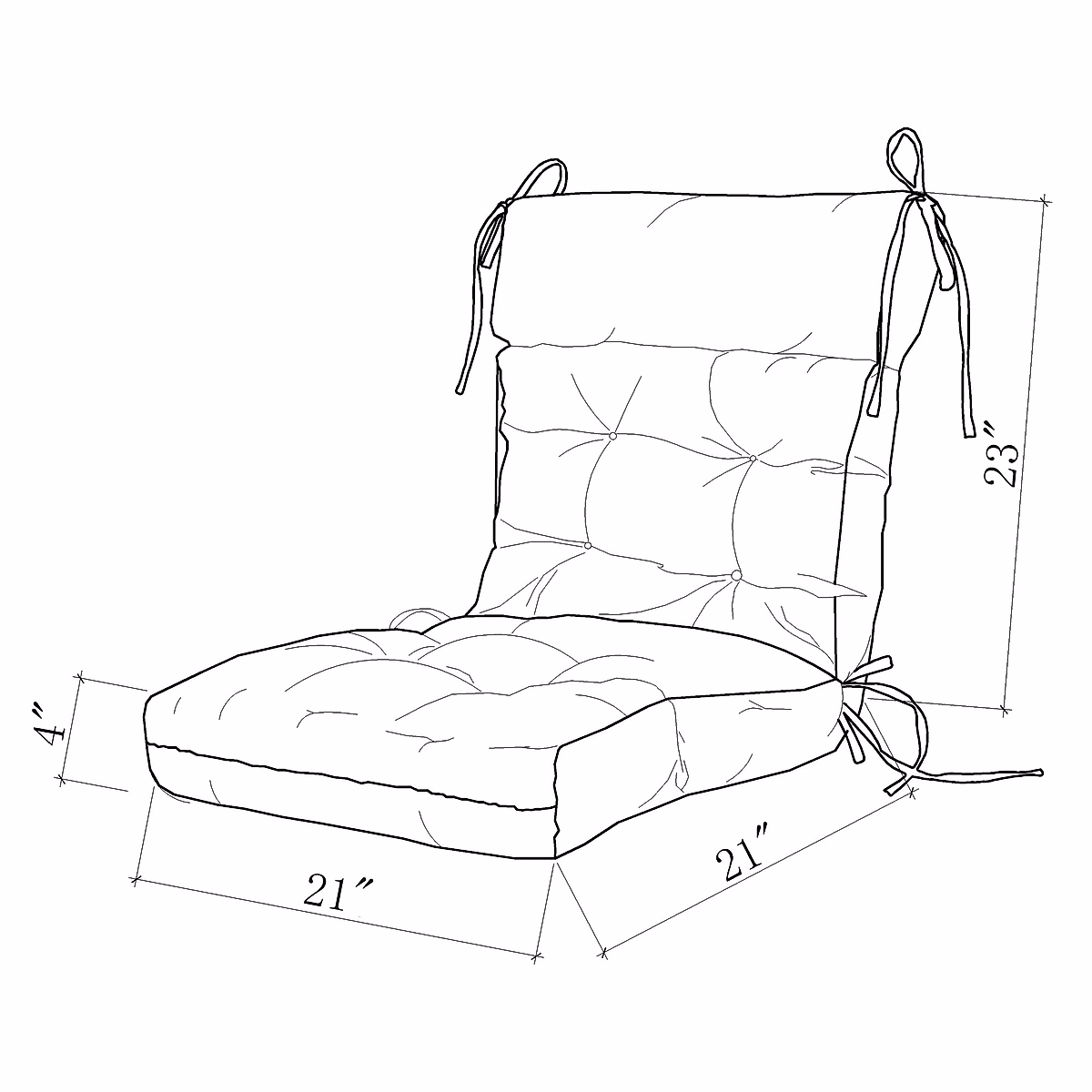 ARTPLAN Outdoor Chair Cushion,Adirondack Rocking High Back Tufted Thick Wicker Cushion with Ties for Patio Furniture,44"x21"x4",1 Count,Floral