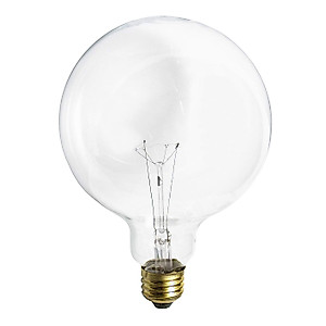 KOR (2 Pack) G40 Incandescent Light Bulb 2700K Soft Light, Decorative Globe Light Bulbs,E26 Medium Base, Perfect use for Decor, Pendant, Bathroom/Vanity Mirror Makeup, Dimmable. Crystal-Clear (25)