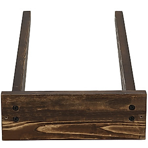 MyGift Rustic Dark Brown Burnt Wood Wall Mounted Yoga/Medicine/Stability/Exercise Ball Storage Rack