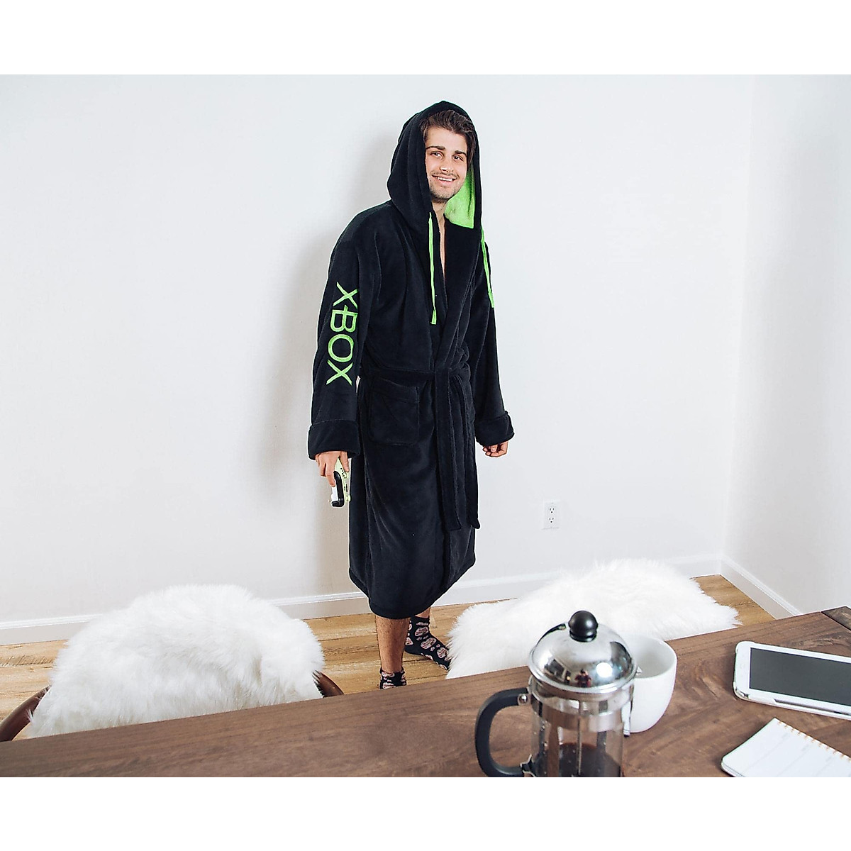 Xbox Gamer Unisex Hooded Fleece Robe for Adults | One Size Fits Most