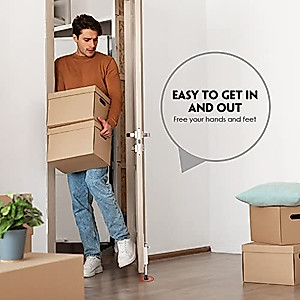 4 Pcs Heavy Duty Door Stopper Stainless Steel Foot Kickdown Door Stop Adjustable Easy Step Door Holder Telescopic Spring Door Stop Door Spring Stopper Silver Door Locks Holder for Outdoor Commercial