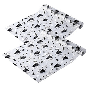 Waterproof Shelf Liner Cover Non Slip Non Adhesive Flower Printed Cabinets Liners for Kitchen Drawer Refrigerator 2 Rolls (12 * 94.5 inch) (Forest)