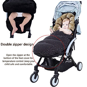 Baby Sleeping Bag Winter Keep Warm Baby Stroller Bunting Bags for 0-3 Year-old Universal Baby Stroller Sleeping Bag Footmuff Outdoor Thick Warm Infant Stroller Sleeping Blanket (Gray) (FYSD-18-1129)