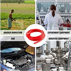 XINLIYA Silicone Vacuum Tubing Hose Line, 10 Ft 1/4" (6mm) Inner Diameter Hose, High Tempterature 130PSI Max Pressure for Multiple Use, Auto Replacement Vacuum Hose Line for Vehicle Radiator (Red)