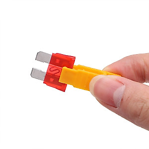 BESULEN 10PCS Car Fuse Pullers, Mini Standard Automobile Fuse Extraction Fetch Clips Assortment Kit, Yellow Vehicle Fuse Removal Tools, for Motorcycle Truck SUV ATV RV Fuses Replacement