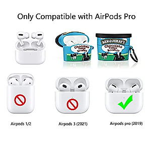 Suublg Silicone Cute Airpods Pro Bottle Case with Keychain, 3D Ice Cream Skin Design Earphone Accessories Kits Airpod Charging Protective Covers Compatible for Airpods Earphone