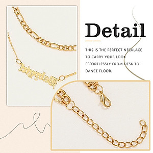 Jovono Layered Necklaces Gold Figaro Necklace Chain Fashion Babygirl Pendant Necklace Chain Accessories for Women(Gold)