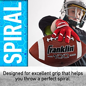 Franklin Sports Junior Football - Grip-Rite 100 - Kids Junior Size - Youth - Durable Outdoor Rubber Football - Classic Brown