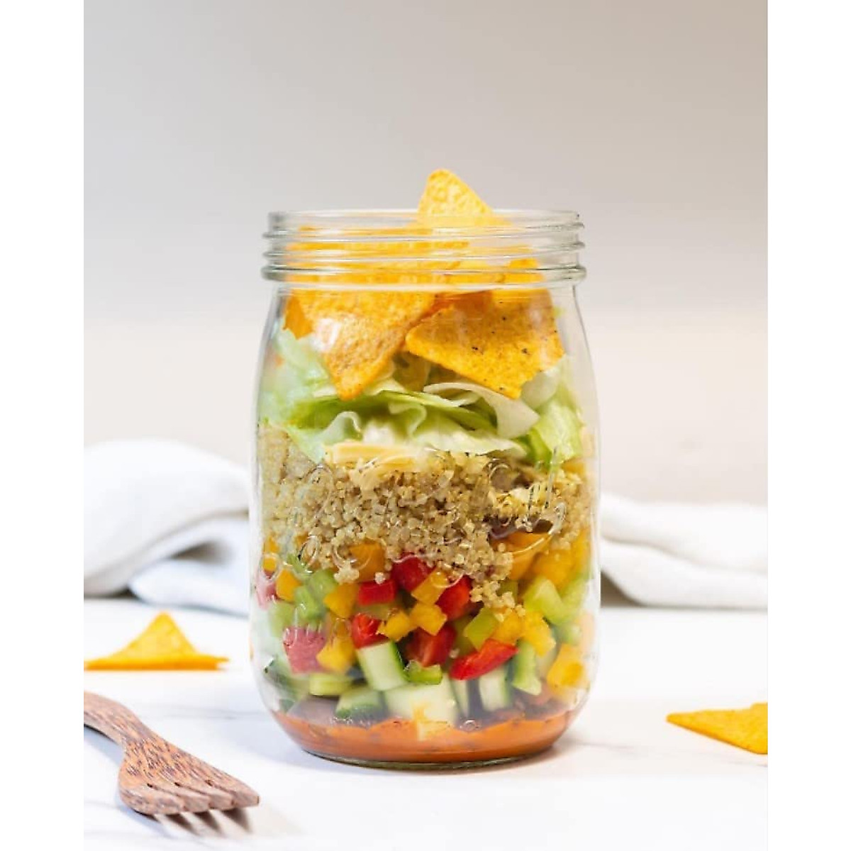 Le Parfait Screw Top Jar Wide Mouth French Glass Jar | Ideal for Food and Soup Storage, Canning, Flour, Brown Sugar, and other Baking Supplies (1L/32oz, Single, Orange)