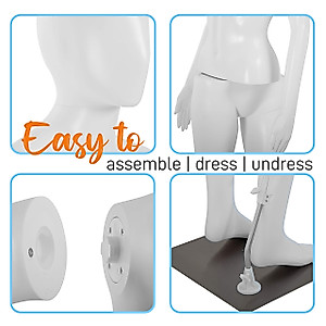 SereneLife 68.9" Tall Full-Body Female Mannequin with Adjustable Head, Flexible Limbs and Detachable Design, Perfect for Clothing Stores, Boutiques, Exhibitions and More