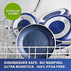 Granitestone Blue 12 Inch Non Stick Frying Pans Nonstick Skillet with Mineral and Diamond Triple Coated Surface, Nonstick Frying Pan, Nonstick Pan, Oven/Dishwasher Safe Non Stick Pan, 100% Non Toxic