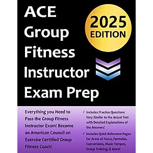 ACE Group Fitness Instructor Exam Prep: Study Guide that highlights key concepts required to pass the American Council on Exercise GFI exam to become a Certified Group Fitness Instructor