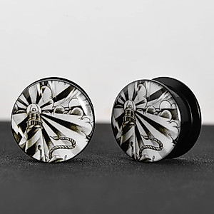 POBAISITER 2 PCS Resin Acrylic Gauges for Ears Body Piercing Jewelry for Women Men