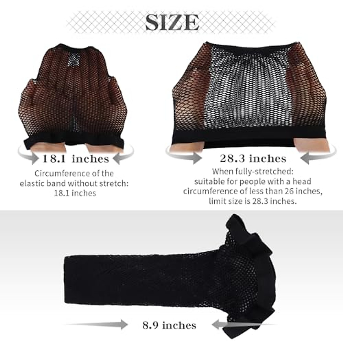 Dreamlover Crochet Wig Caps, Black Mesh Wig Caps for Wigs, 3 Pieces
