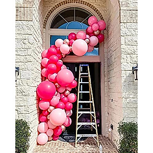 Freechase 100pcs Hot Pink Latex Balloons - 5+10+12+18 inch Pink Balloon Arch Kit Balloon Garland for Birthday Decoration, Baby shower, Graduation Party, Valentines Day, Gender Reveal
