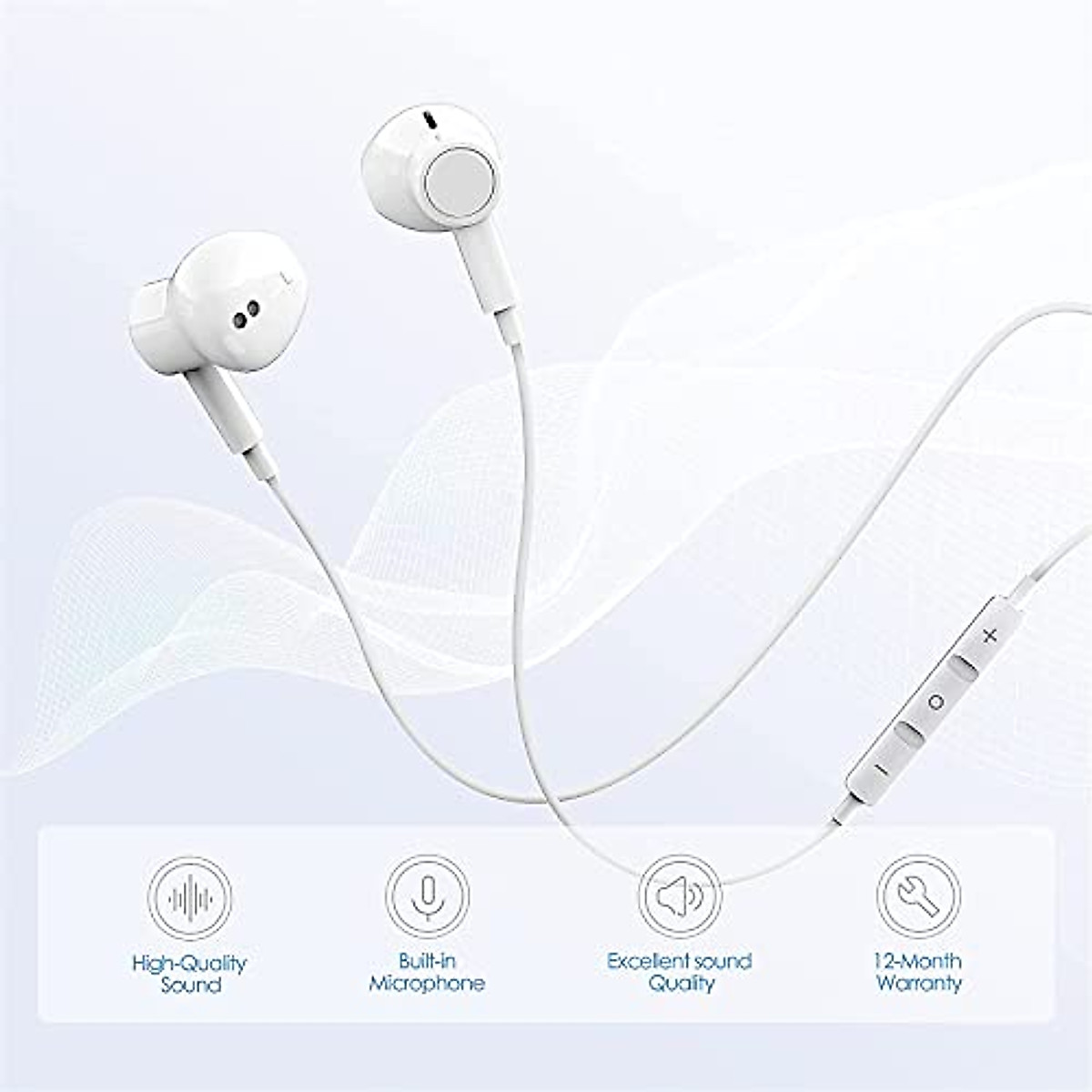 2 Pack USB C Headphones, In-Ear Earbuds with Microphone & Remote Control Noise Cancelling Wired Type C Earphones, Compatible with Android Smartphone Galaxy S20/Note 20/Pixel 5, iPad Pro 2020