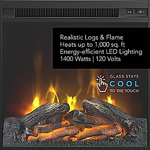 Bush Business Furniture Studio C Office Storage Cabinet with Doors and Electric Fireplace, 48W, Platinum Gray