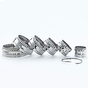 SurgeHai Fluted Cookie Cutters- Round Biscuit Cutters Set of 6 Pieces, Double Sided Fluted and Plain Edge Cookie Cutters, Stainless Steel