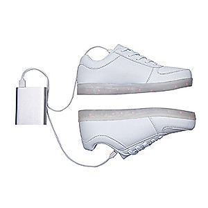 SANYES USB Charging Light Up Shoes Sports LED Shoes Dancing Sneakers SYDB551-White-38