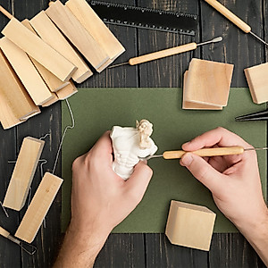 36 Pack Basswood Carving Blocks Set Unfinished Wooden Crafts Wooden Block Basswood for Wood Carving Crafts and Decoration Wood Blocks Wood Carving Wood Blocks for Carving