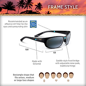 Maui Jim Twin Falls w/ Patented PolarizedPlus2 Lenses Polarized Lifestyle Sunglasses, Gloss Black Fade/Neutral Grey Polarized, Medium