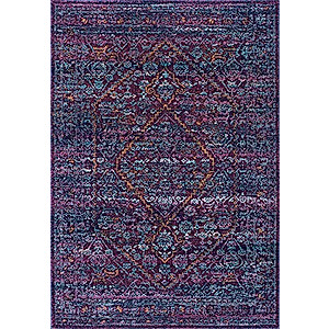 nuLOOM Vintage Medallion Rima Area Rug, 4' x 6', Purple