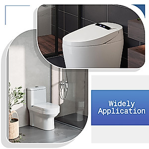 PURAGIER 2 Pack Complete Toilet Set Valve,1/2 inch Nom Inlet x 3/8 Inch Od Compression Outlet Angle Stop Valve+15 Inch Long Stainless Steel Braided Water Supply Line+Escutcheon Plate