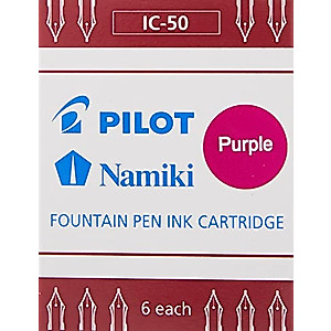 PILOT Namiki IC50 Fountain Pen Ink Cartridges, Purple, 6-Pack (69004)