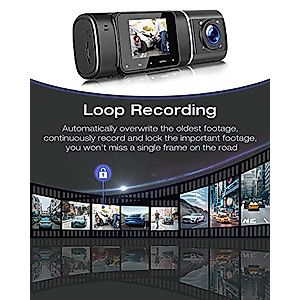 1080P Dual Dash Cam Front and Cabin Car Dashboard Camera with IR Night Vision,1.5in LCD Driving Recorder Motion Detection Parking Monitoring Accident Locked Loop Recording