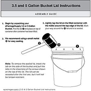 5 Gallon White Bucket & Lid - Set of 6 - Made in The USA - Durable 90 Mil All Purpose Pail - Food Grade - Contains No BPA Plastic (5 Gal. w/Lids - 6pk)