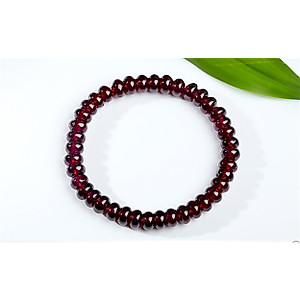 LiZiFang Wholesale 6mm-8mm Genuine Natural Garnet Gemstone Crystal Bead Bracelet (6mm)