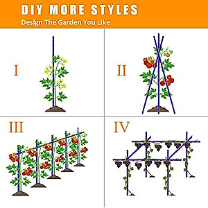 LAVEVE Garden Stakes 48 Inches Heavy Duty Steel Tomato Stakes, Plastic Coated Support Stakes for Securing Trees, Climbing Plants, Cucumber, Beans, Pack of 20