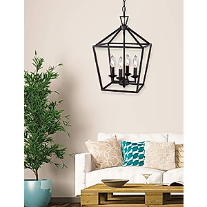 Trans Globe Imports 10264 ROB Transitional Four Light Pendant from Lacey collection in Bronze/Dark finish, 12.00 inches