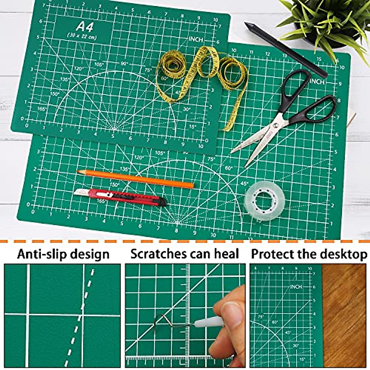 Self Healing Cutting Mat 9'' x 12'' and 12'' x 18'' Cutting Mats for Crafts 2 Packs Cutting Board for Sewing Scrapbooking Project