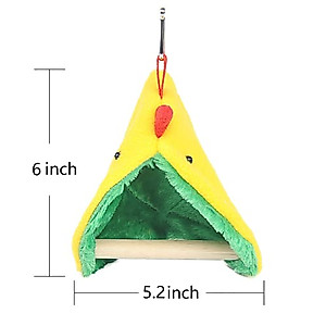 Small Birds Tent Winter Warm Plus Hut,Parrot Habitat with Standing Stick Bird Nest Hanging Hammock for Cage,Hideaway Cave Snuggle Sleeping Bed for Budgie Lovebirds Canaries Finches Small Conures