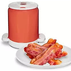 SPYKA Microwave Oven Bacon Cooker - As Seen On TV Easy To Use Bacon Can Cooker - Splatterproof & Mess-Free Design