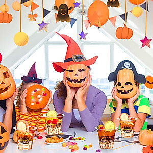 Sliner 60 Pcs 12oz Halloween Cup Happy Halloween Clear Disposable Plastic Cups Bat Ghost Spider Halloween Party Supplies for Cold Drink Beer Ice Cream Beverage Snacks Party Decoration