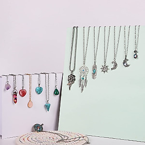 K&Q 15pcs Vintage Crystal Pendant Aesthetic Chakra Necklace Vintage Jewelry Carnelian Necklace Bohemian Retro Sunflower Necklace Sun and Moon Pendant for Girls and Women