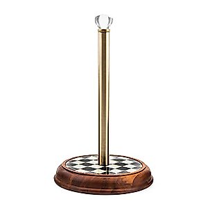 MacKenzie-Childs Courtly Check Wood Paper Towel Stand, Paper Towel Holder for Kitchen