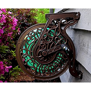 Liberty GARDEN 704 Decorative Cast Aluminum Wall Mount Garden Hose Reel, Holds 125-Feet of 5/8-Inch Hose - Bronze