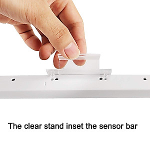 Aokin Sensor Bar for Wii, Replacement Wireless Infrared Ray Sensor Bar for Nintendo Wii and Wii U Console, Includes Clear Stand, White