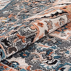 Well Woven Indira Regen Bohemian Modern Abstract Distressed Multi Black (IND-83-5) 5'3" X 7'3" Area Rug