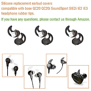 WKYMY Small Earbud Replacement Tips Silicone Earbud Tips Compatible with Bose QC20 QC20i SoundSport SIE2i IE2 IE3 Headphone Ear Bud Tips Earbud Covers 3 Pairs